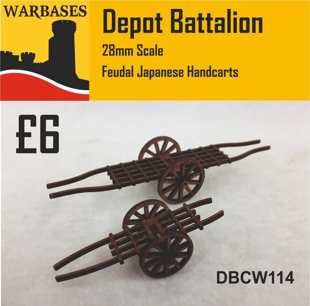 WARBASES 28MM LASER Cut Medieval Fantasy Napoleonic Japanese Hand Carts ...