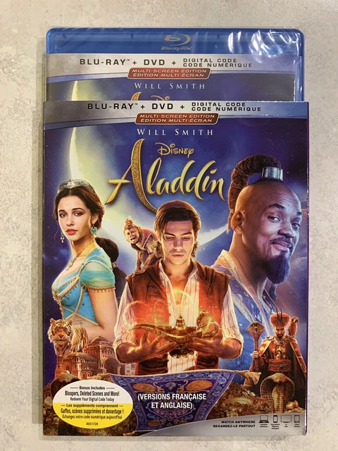 ALADDIN 2019 LIVE Action Blu-Ray & DVD w Slipcover Canada Bilingual NO ...