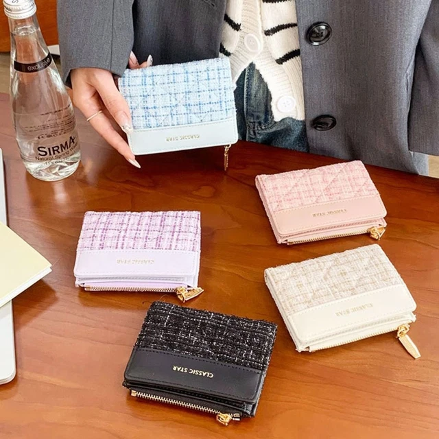 MINI MONEY BAG Solid Color Card Holders Retro Fashion Coin Purse Woman ...