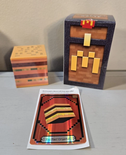 2025 MCDONALD'S MINECRAFT Adult Happy Meal BIG MAC CRYSTAL w/Unused ...