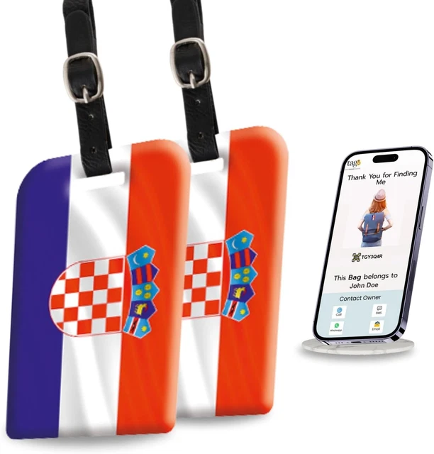 [PACK 2] Croatia Flag Smart Luggage Tag |Trendy Luggage Tag ID ...