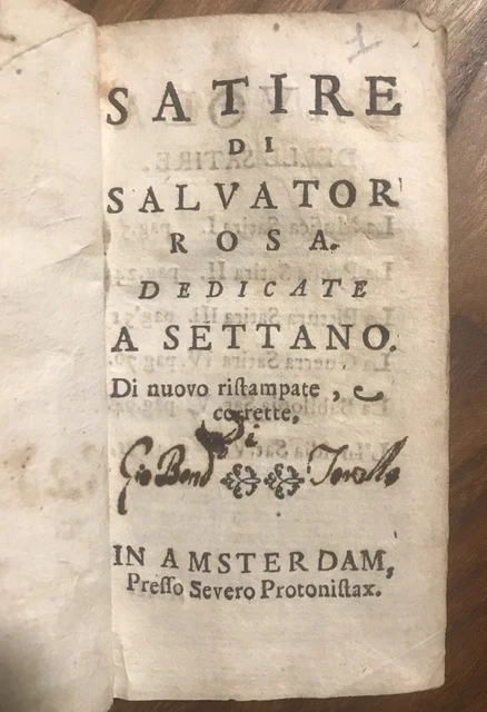 SALVATOR ROSA SATIRE senza data ma 1690 Amsterdam EUR 100,00 - PicClick IT