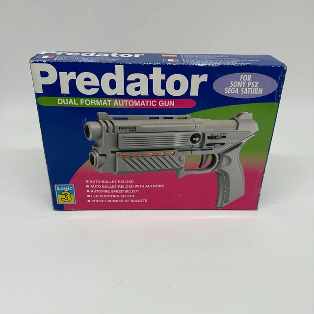 PREDATOR LIGHT GUN Controller for Sony Playstation 1 PS1 & Sega Saturn ...