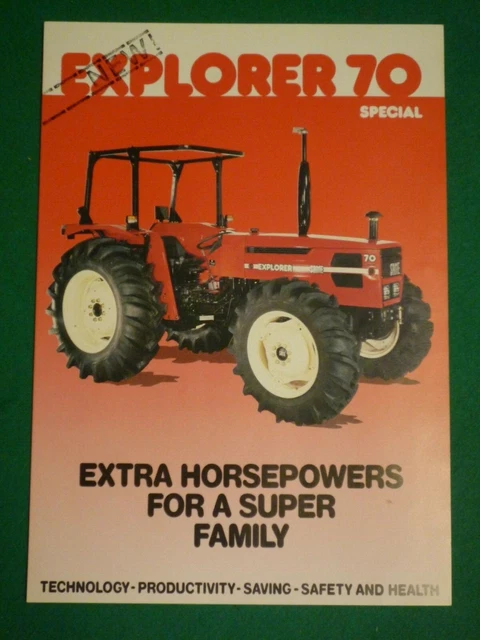 SAME EXPLORER 70 Special Tractor Specification Leaflet (Brochure) 1986 ...