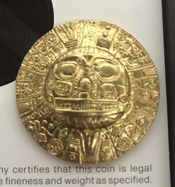 2021 PALAU INCA Sun God Ultra High Relief 1 oz Silver Gilt $5 Coin GEM ...