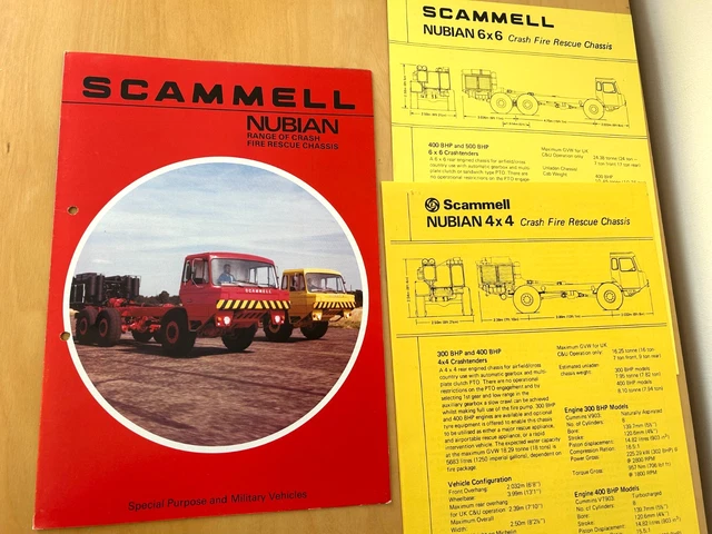 SCAMMELL LORRY / Truck Brochure + Spec Sheets - Nubian Crash / Fire ...