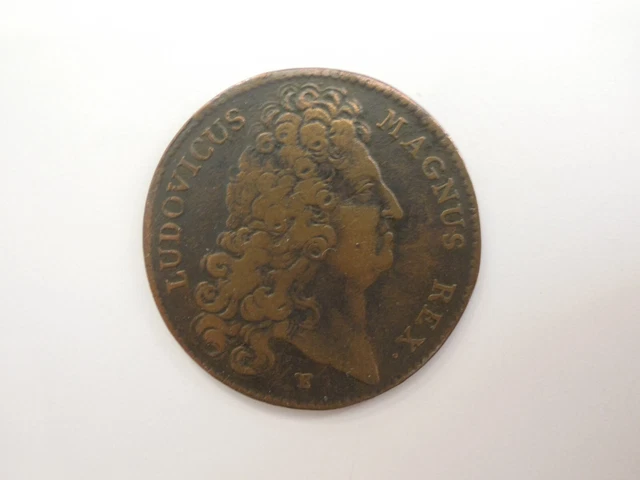 JETON EN CUIVRE Louis XIV Trésor Royal 1707 FIDISSE JUVAT - LUDOVICUS ...