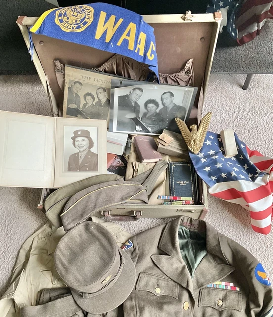 WW2 US ARMY Air Forces WAAC Grouping, Uniform, Hats, Medals, Pics and ...