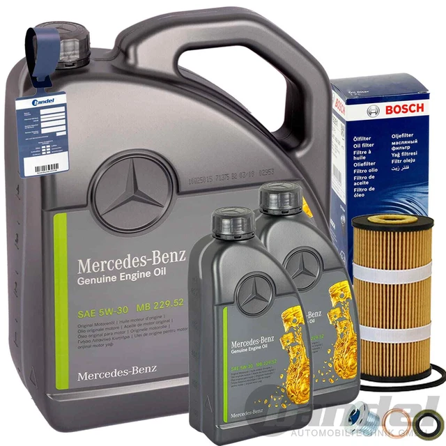 BOSCH ÖLFILTER F026407125+ORIGINAL MERCEDES 5W30 für C KLASSE W S 205 ...