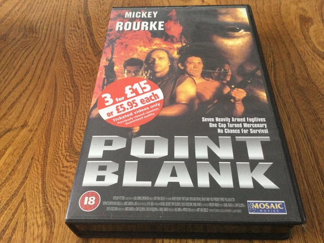 POINT BLANK ~ Mosaic VHS Big Box Ex Rental ~ Mickey Rourke, Kevin Gage ...