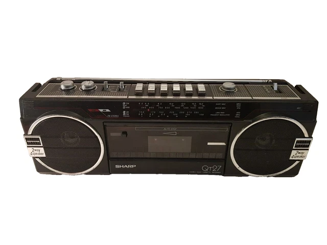 SHARP QT27 VINTAGE Retro Ghetto Blaster Boom Box Stereo Cassette Player ...