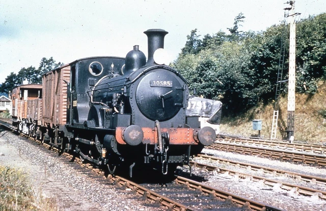 COLOUR RAIL SLIDE, SR40, former LSWR, T14 class, 443, Nine Elms in Jun ...