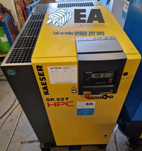 USED HPC KAESER SK22 T Industrial Screw Air Compressor + Built in Dryer ...