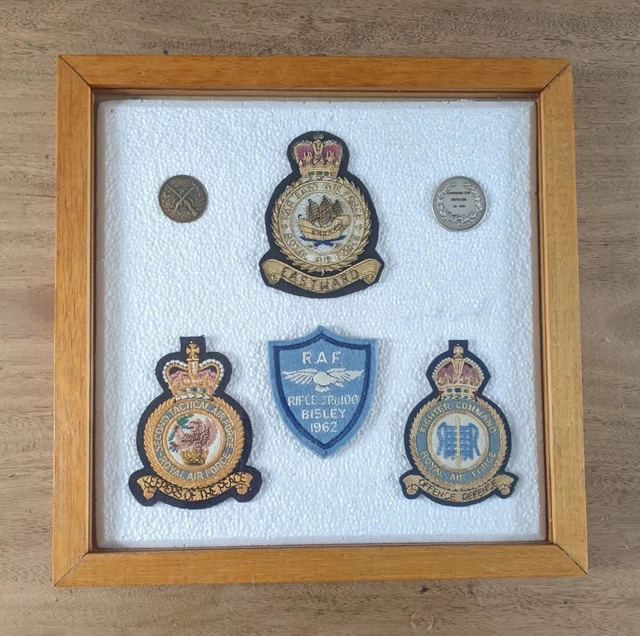RAF ROYAL AIR Force Wall Plaque Badges Medals Rifle SRG 100 Bisley 1962 ...