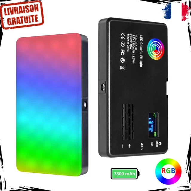 PANNEAU RGB 120 ou 140 LED Éclairage avec Écran LCD pour Atmosphère ...