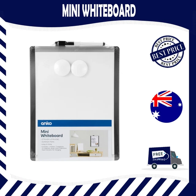 MINI MAGNETIC WHITEBOARD with Marker Erasable Desktop Message Board AU ...