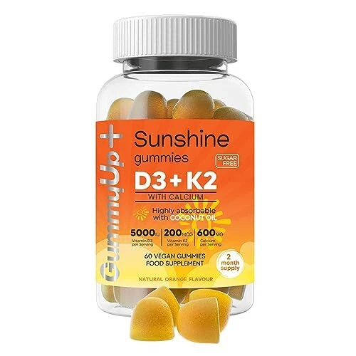 VITAMIN D GUMMIES with K2 and Calcium, High Strength Sunshine Gummies ...