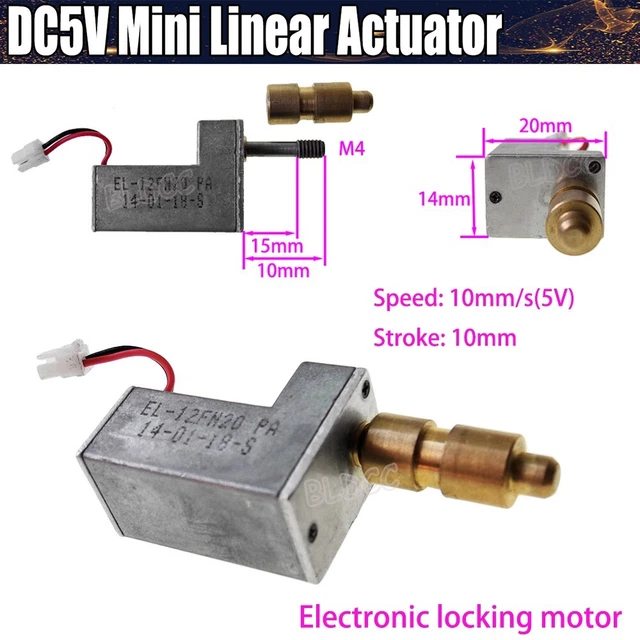 MINI LINEAR ACTUATOR 10mm Stroke DC 5V Linear Retractable DC Motor ...