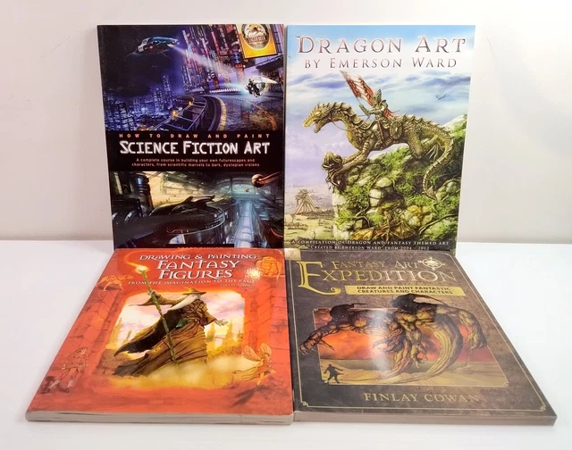 4 X FANTASY Art & Science Fiction Art How to Draw/Paint Large Books EX ...