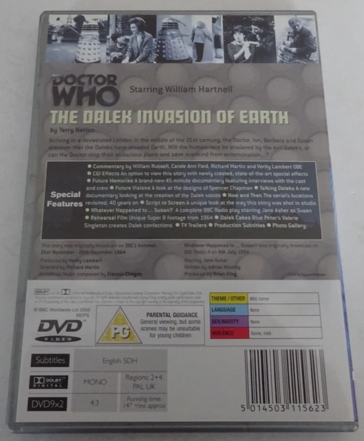 DOCTOR WHO - Dalek Invasion Of Earth (DVD, 2003) £6.00 - PicClick UK