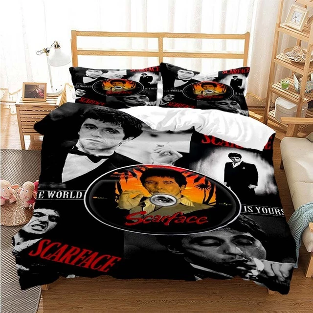 SCARFACE 3D BETTWÄSCHE Set Schwarz Bettdecke Bettbezug-set ...
