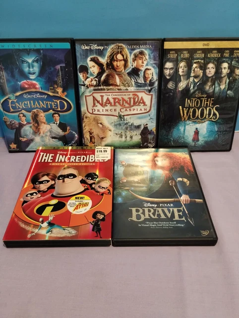 ASSORTED LOT X5 Disney/Pixar DVD Movies Incredibles/Brave/Enchanted ...