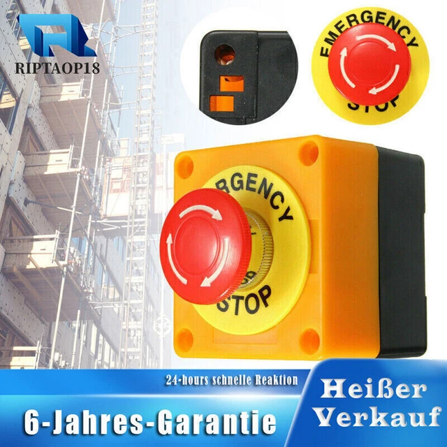 NOTAUS SCHALTER PILZSCHALTER NOT-AUS Pilztaster Notausschalter Red Sign ...