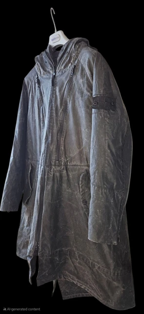 STONE ISLAND SHADOW Project Tela Placcata Fish Tail Parka Faded Camo ...