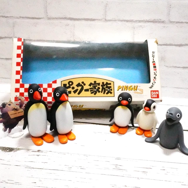 VINTAGE BANDAI PINGU Family Figure Set w/ Box Japan 3.1in PVC japan ...