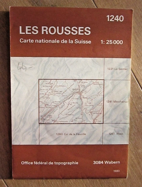 CARTE TOPO - 1/25000 -1240 -Les Rousses - Office federal Topographie ...