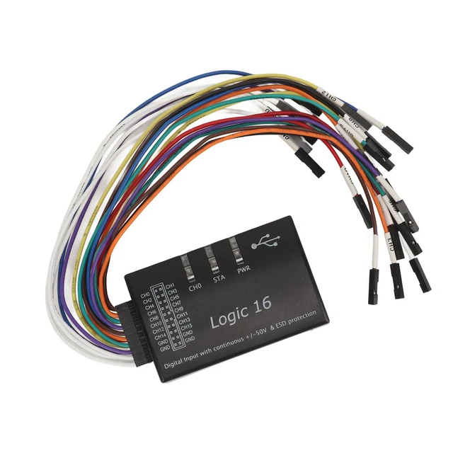 LOGIC ANALYZER PORTABLE 16 Channel USB 100M Sampling Rate For ...