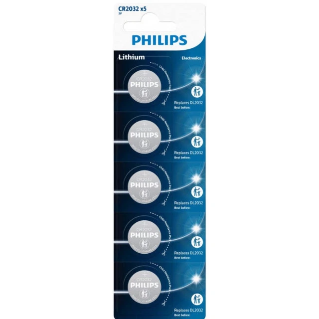 20 PHILIPS CR2032 Lithium Batteries 3V Cell Coin Button 5Bl Exp 2031 ...