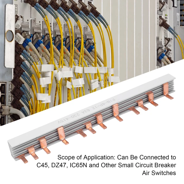 4P CIRCUIT BREAKER Bus Bar Connection Terminal Block 12 Channels Red ...