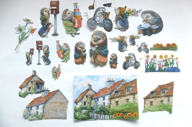 TWO RED ROBIN Die Cuts*SPECIAL DELIVERY*POSTMAN*HEDGHOG*FLOWERS*more ...