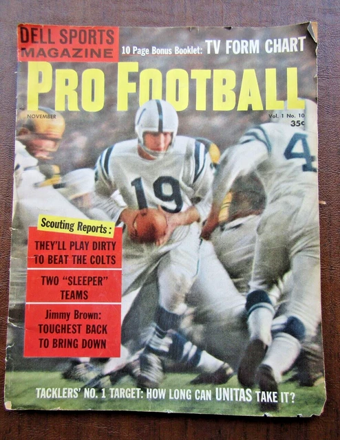 MAGAZINE FOOTBALL PRO Mai 1967 Johnny Unitas Baltimore Colts Ravens NFL ...