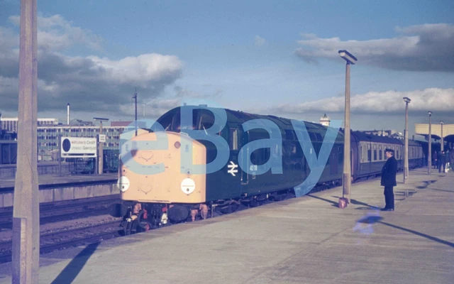 35MM RAILWAY SLIDE of Class 40 40118 @ Cardiff Central Copyright to ...