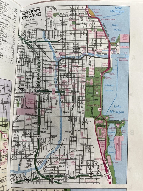 ILLINOIS IL STATE Highway Map Road VTG 1990 Chicago Decatur Bloomington ...