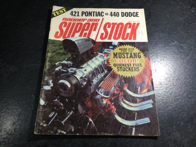 RODDER & SUPER Stock Magazine Jun 1966 Mustang Shelby GT350 440 Dodge ...