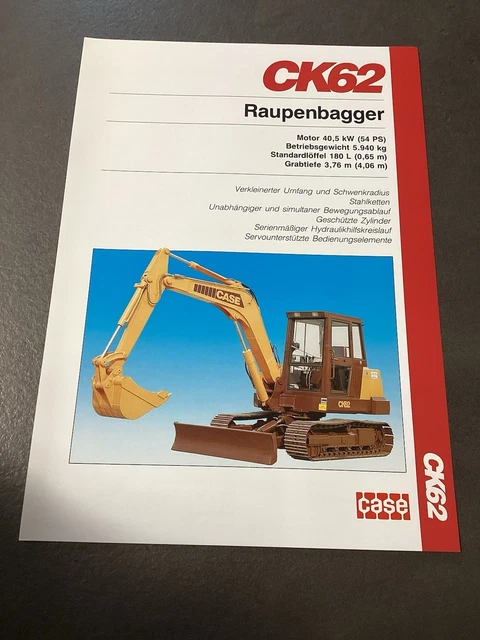 BAUMASCHINEN PROSPEKTE- CASE CK 62 Raupenbagger - 10/1991 EUR 3,00 ...