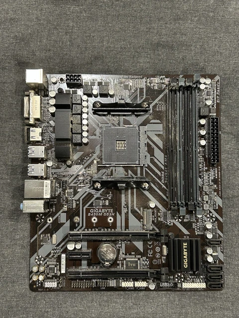 GIGABYTE B450M DS3H Micro ATX motherboard (back panel + 2 SATA Cables ...