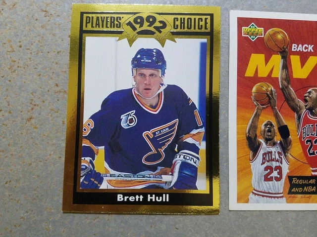 BRETT HULL ST Louis Blues 1992 Cartwrights #5 LNH surdimensionné RARE ...