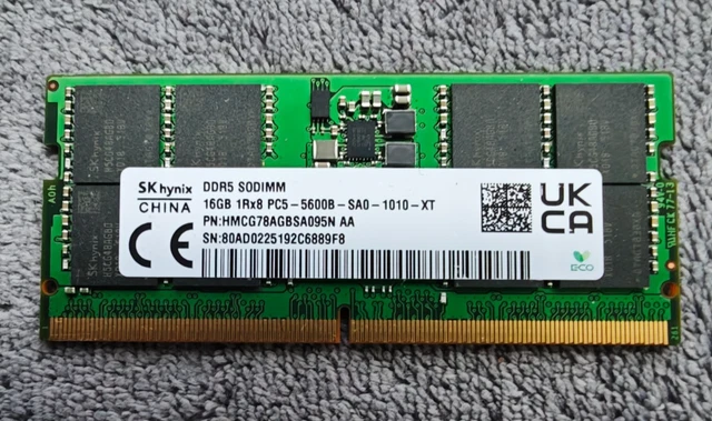 SK HYNIX 16GB DDR5 5600MHz SO-DIMM Laptop RAM HMCG78AGBSA095N 1Rx8 PC5-44800 EUR 20,00 - PicClick DE