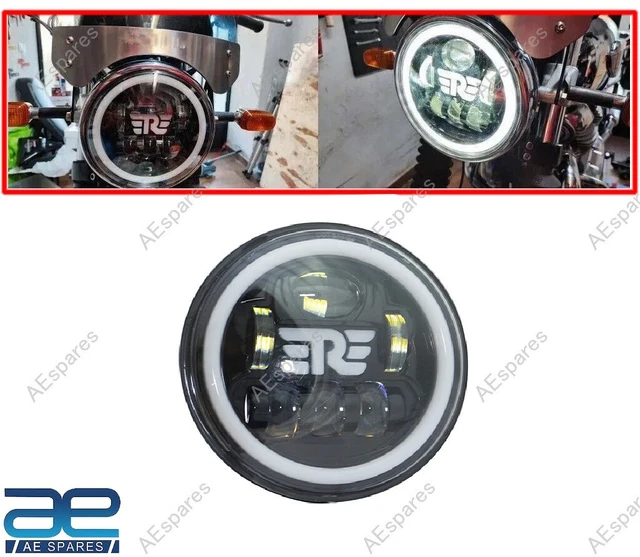7'' LED PHARE pour Royal Enfield Interceptor Continental Gt 650 Meteor ...