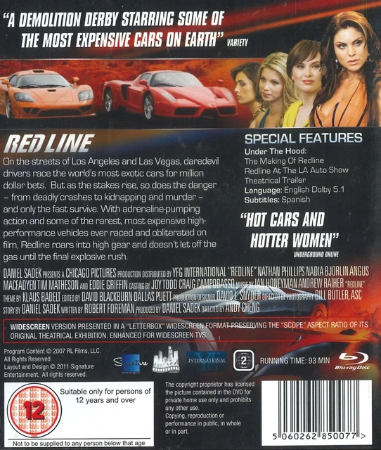 REDLINE (2007) BLU-RAY, Nathan Phillips, Nadia Bjorlin, Eddie Griffin [Region B] EUR 4,14 ...