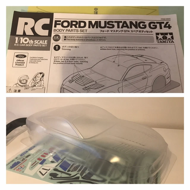 TAMIYA TT02 TT01 TL01 Ford Mustang GT4 Body Shell With Decal Sheet. EUR ...