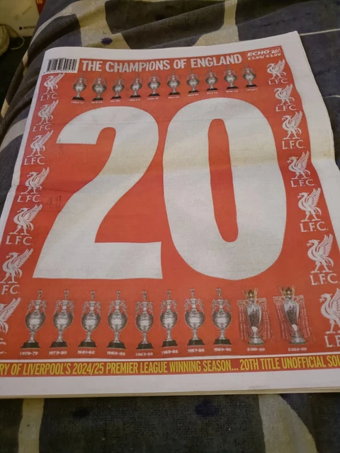 LIVERPOOL FC LFC Premier League Champions 2025 ECHO Newspaper Souvenir Special £11.11 - PicClick UK