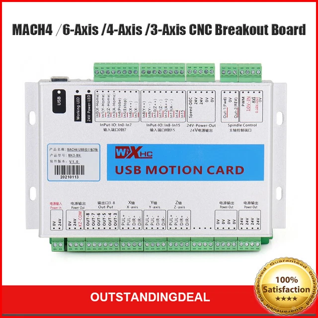 MACH4 6-AXIS 4-AXIS 3-Axis CNC Breakout Board 2000KHz USB Motion Card os12 EUR 348,06 - PicClick DE