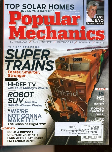 POPULAR MECHANICS MAGAZINE Jan 2006 The Rebirth of Rail Super Trains $4 ...