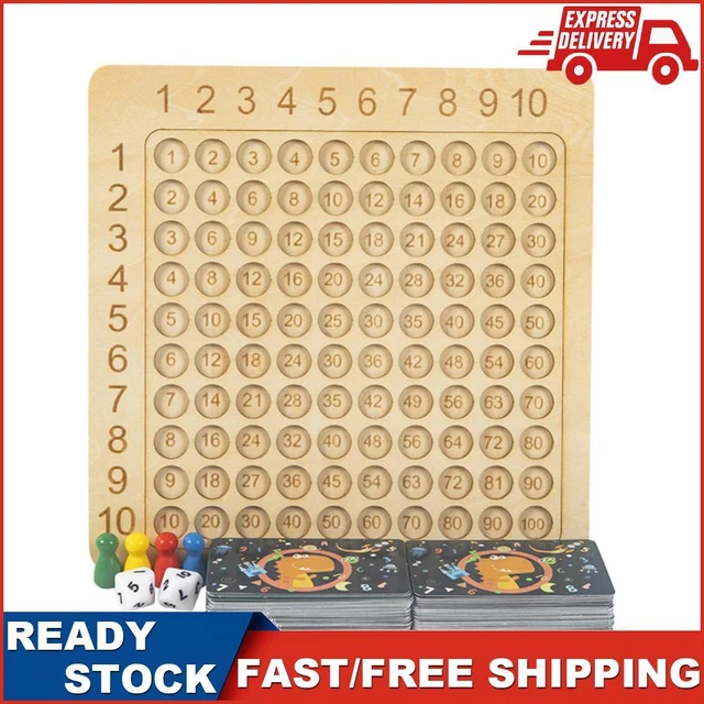 WOODEN MATH CHART Interactive Thinking Montessori Chart Game for 7-14Y ...