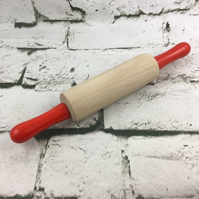 VTG 11” WOODEN Childrens Toy Rolling Pin Pretend Kitchen Gadget Play ...